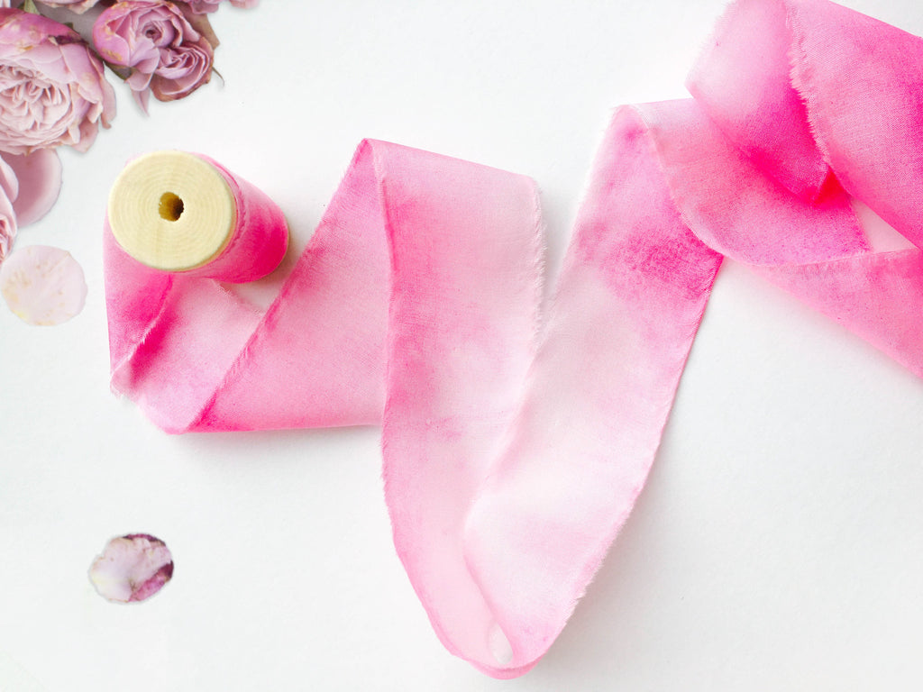 Magenta Hand-Dyed Silk Ribbon – Kirsty Gadd Textiles